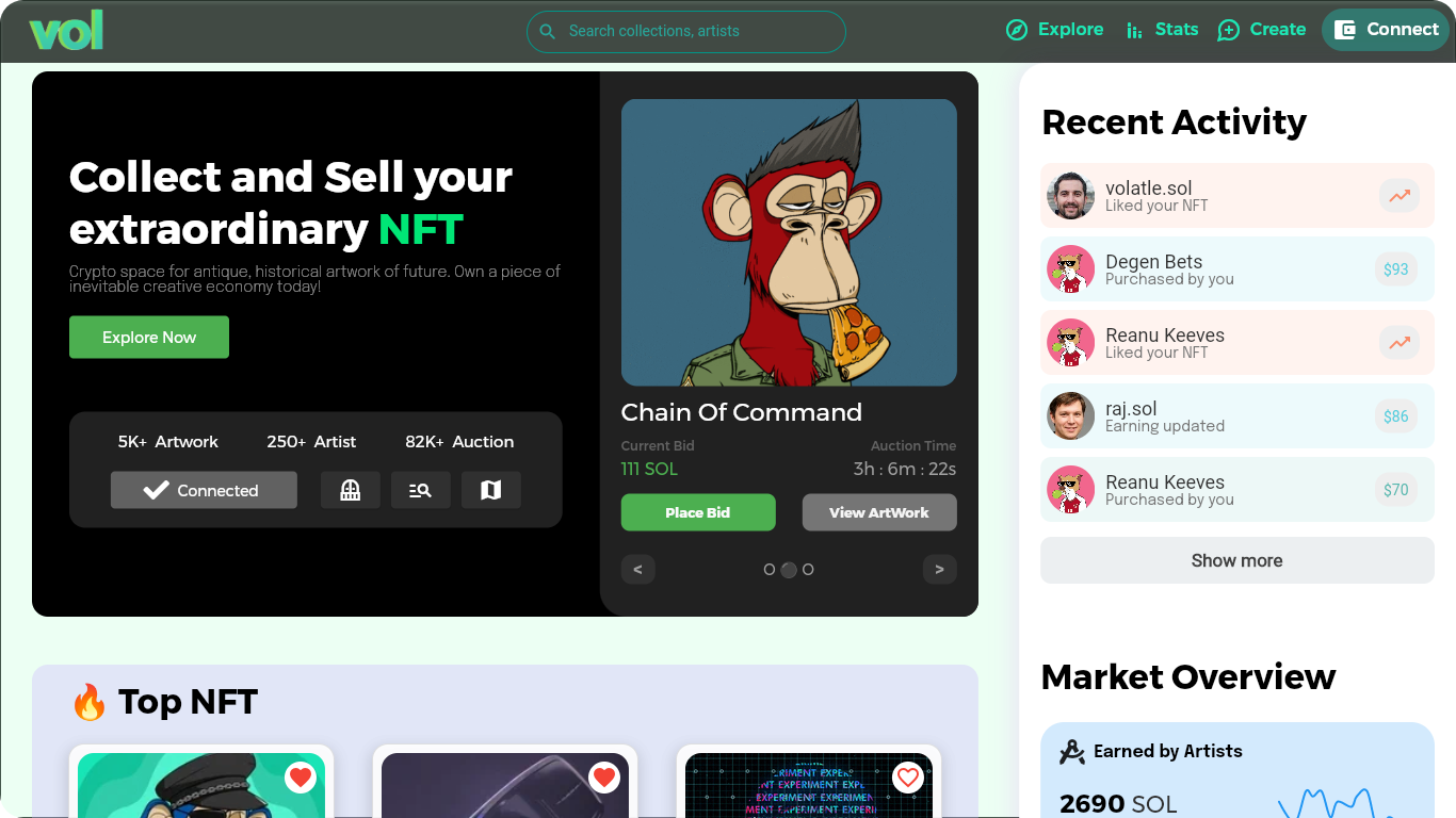 Volatile Market - Innovative NFT Marketplace | Devpost