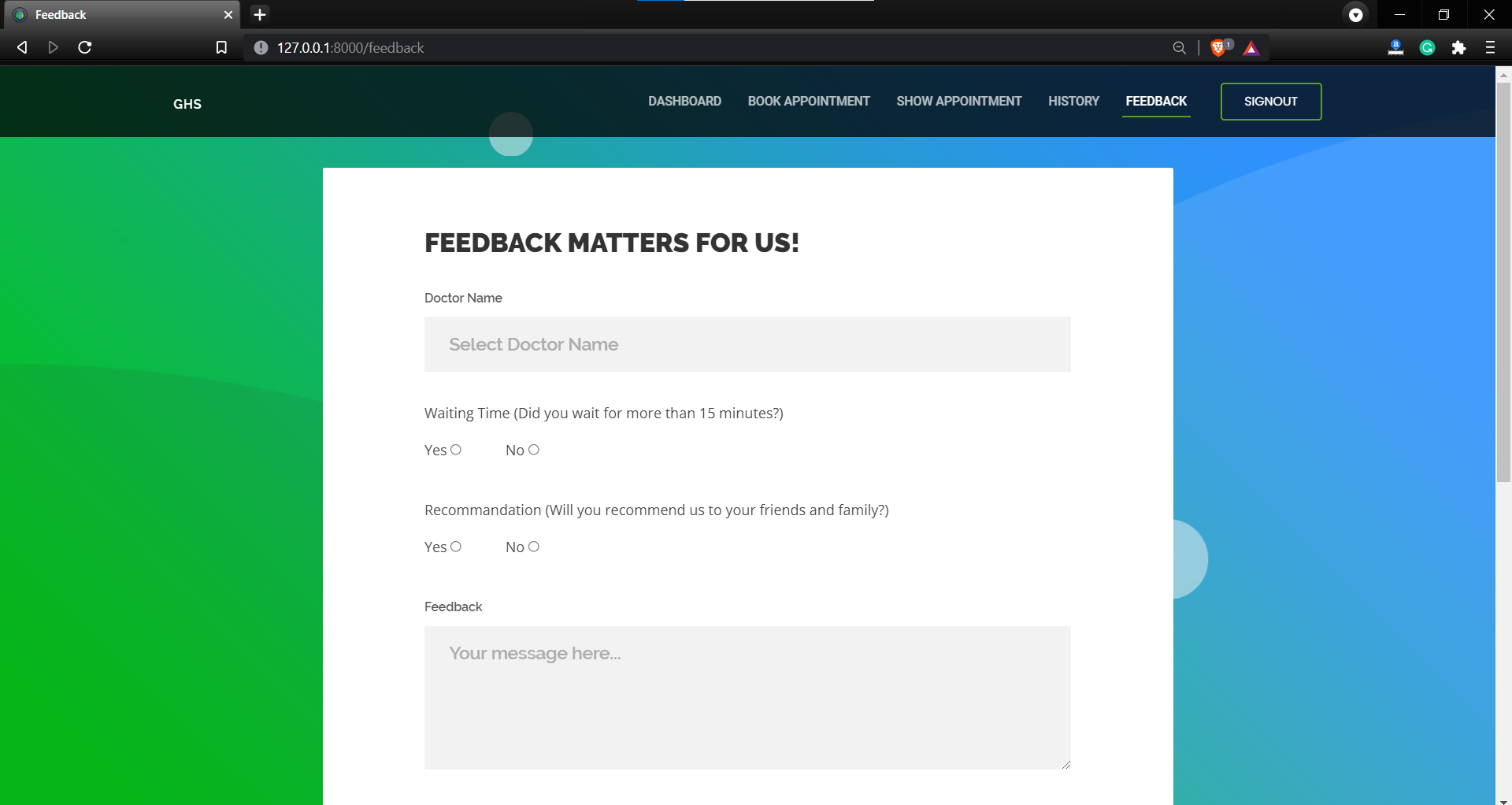 GHS - Global Healthcare System | Devpost