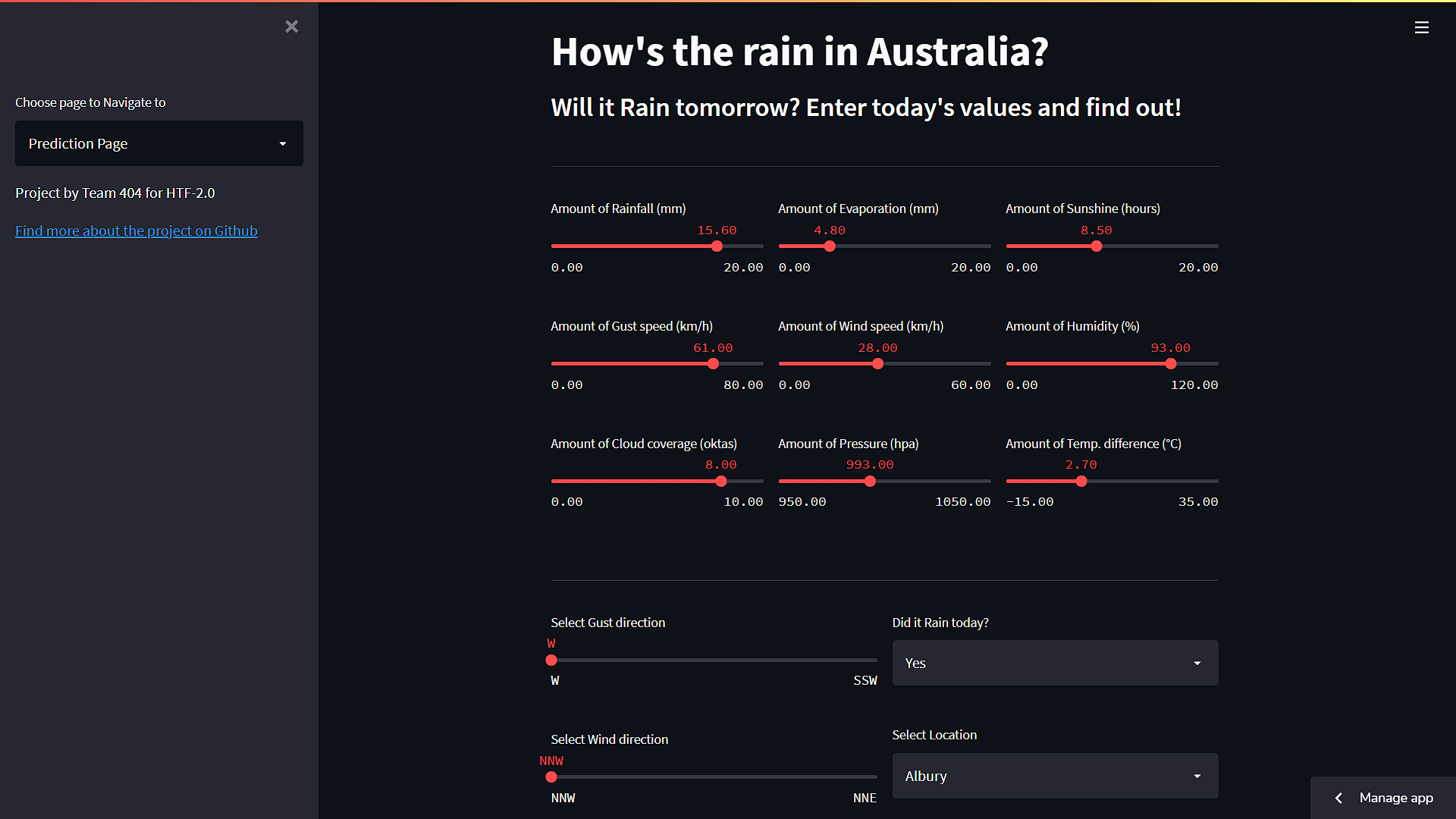 How's the rain in Australia? | Devpost