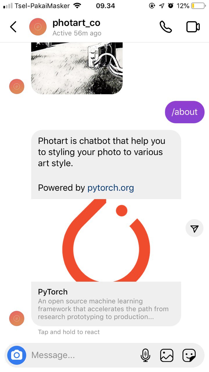 Photart - Turn your photo to artwork on Instagram DM | Devpost