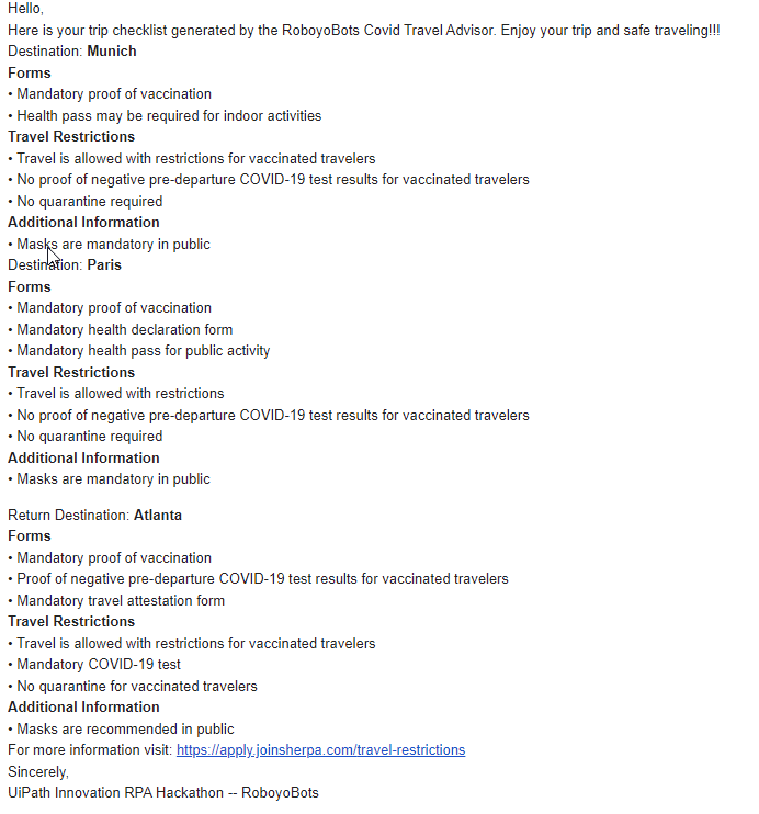 Covid Travel Advisor | Devpost