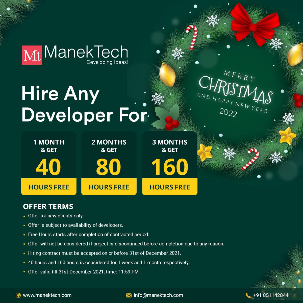 ManekTech Christmas 2021 Offers | Devpost
