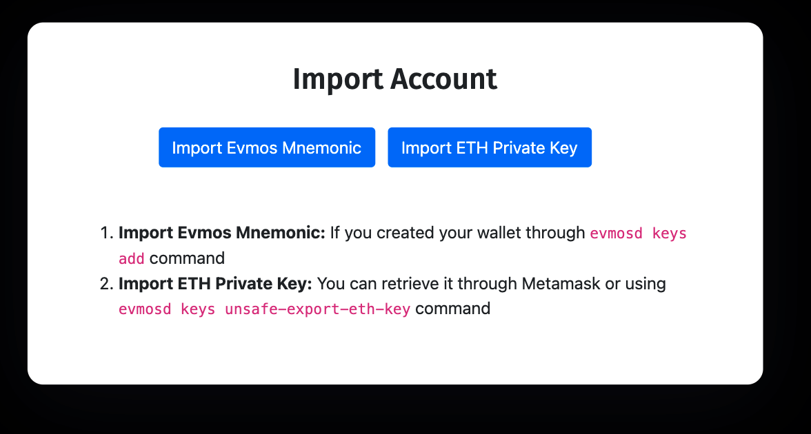 Evmos Wallet | Alt | Devpost