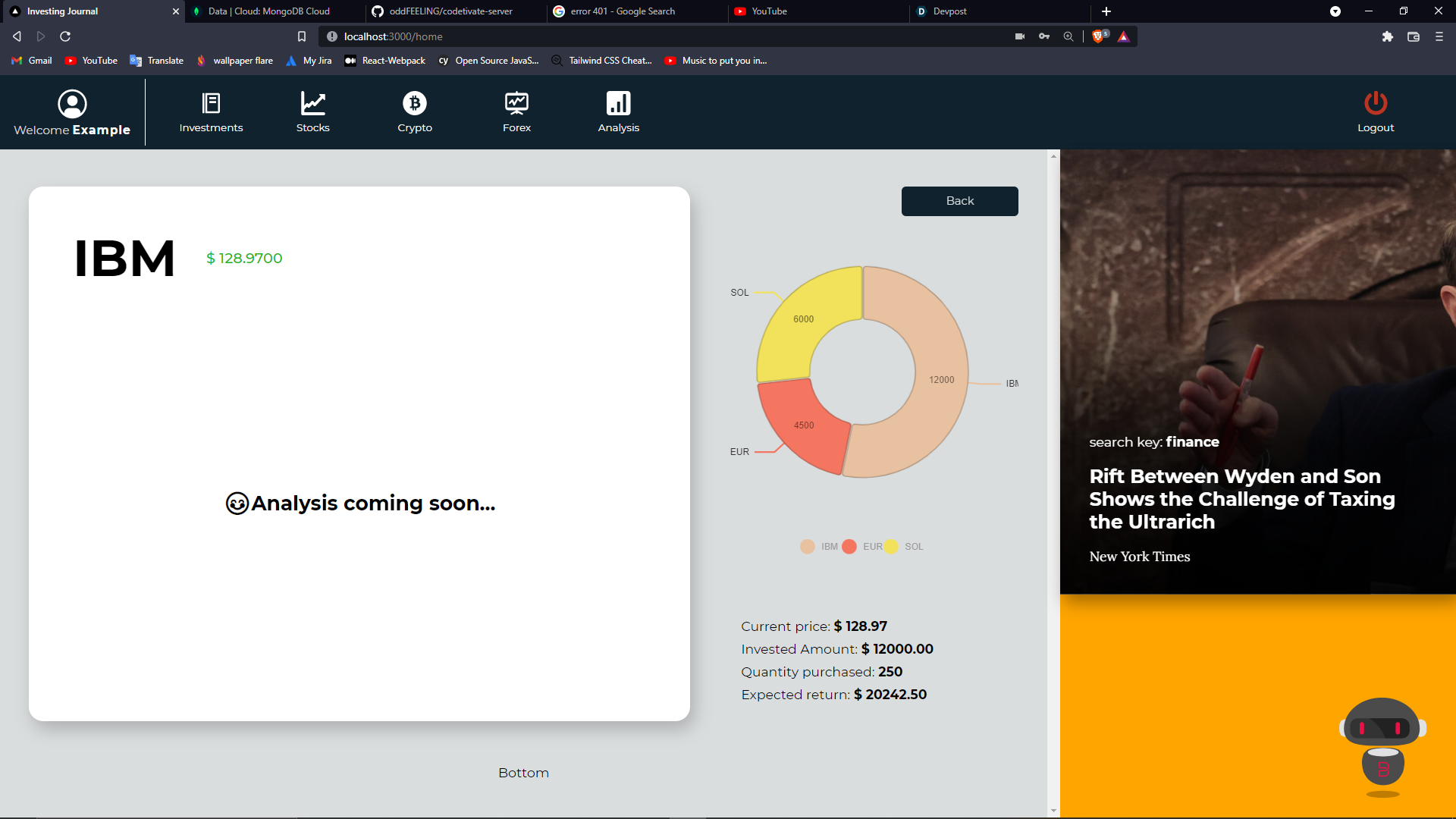Investing Journal | Devpost