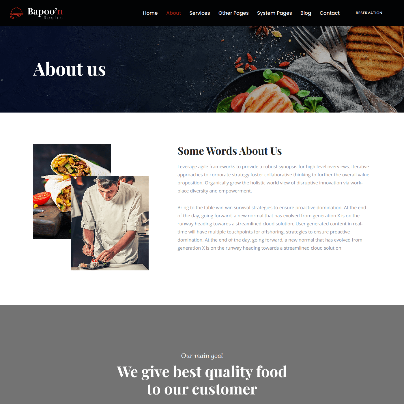 Bapoon - Restaurant Hubspot Theme | Devpost