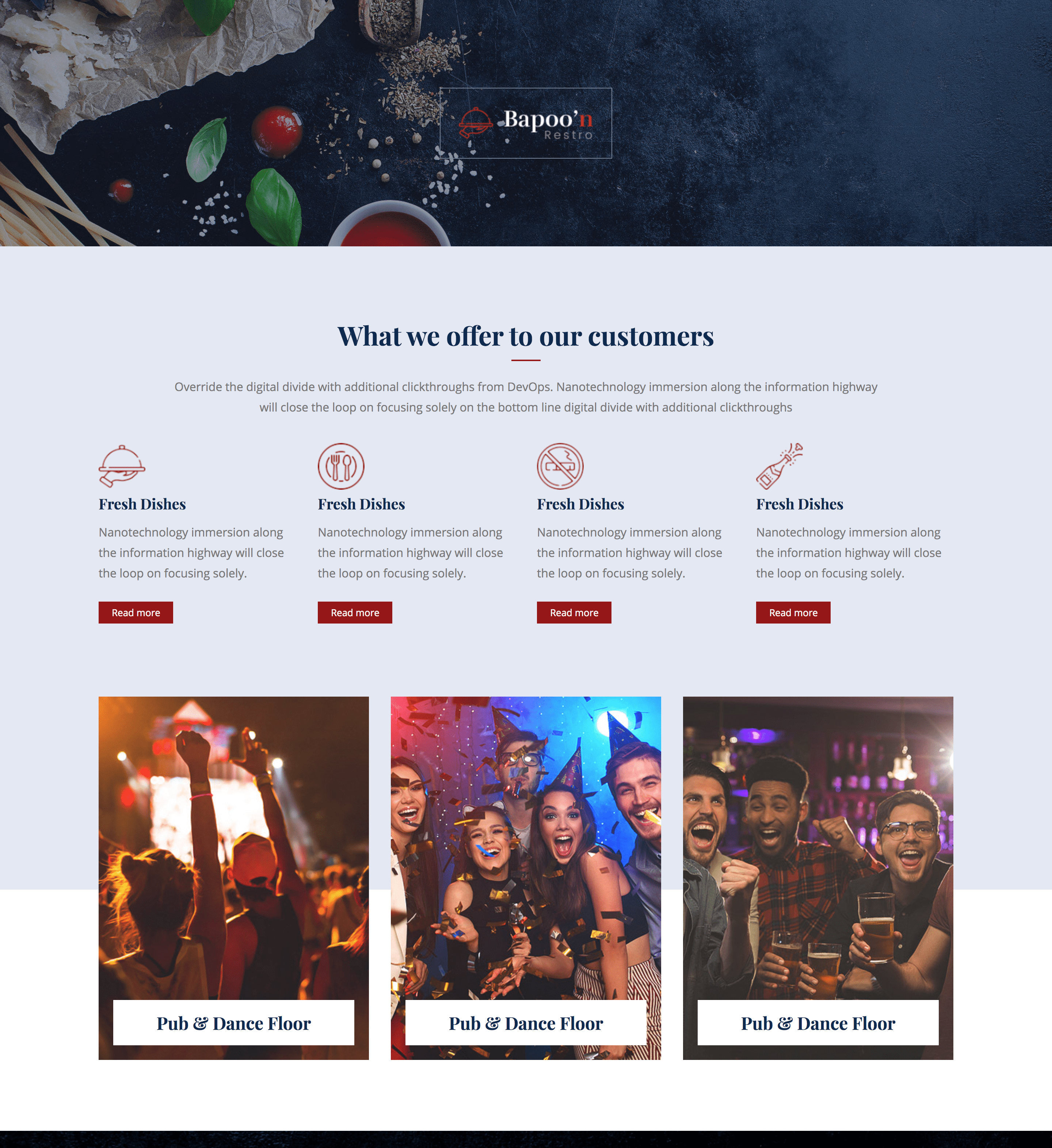 Bapoon - Restaurant Hubspot Theme | Devpost
