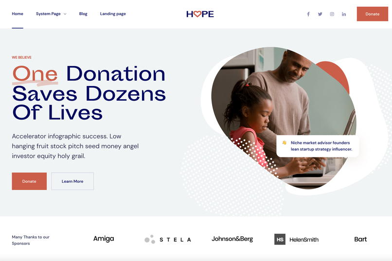 Hope - Fundraising & Non-Profit Microsite Theme | Devpost