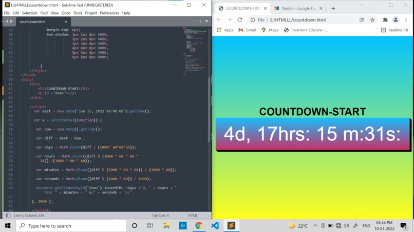 Time hack, countdown. | Devpost
