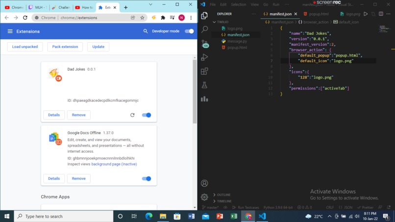 Google Extension | Devpost