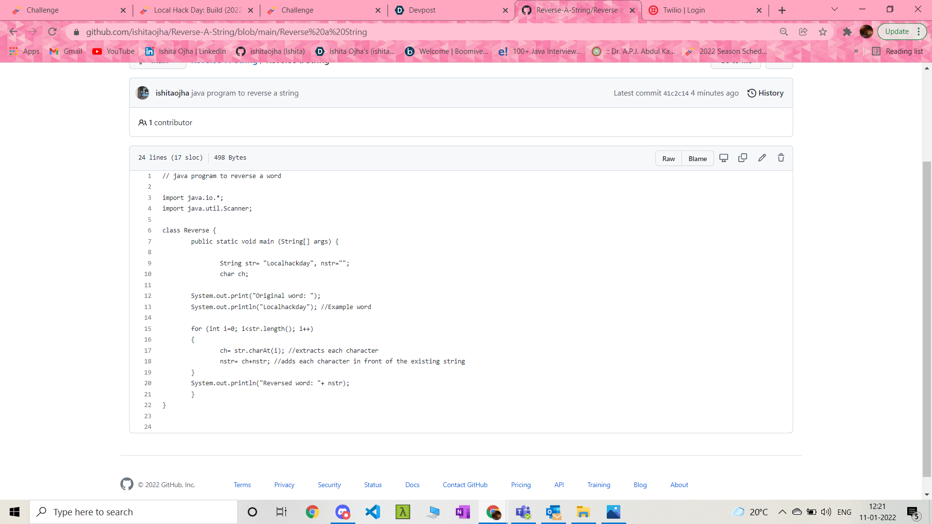 Reverse A string | Devpost