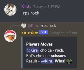 Rock Paper Scissors Discord bot | Devpost