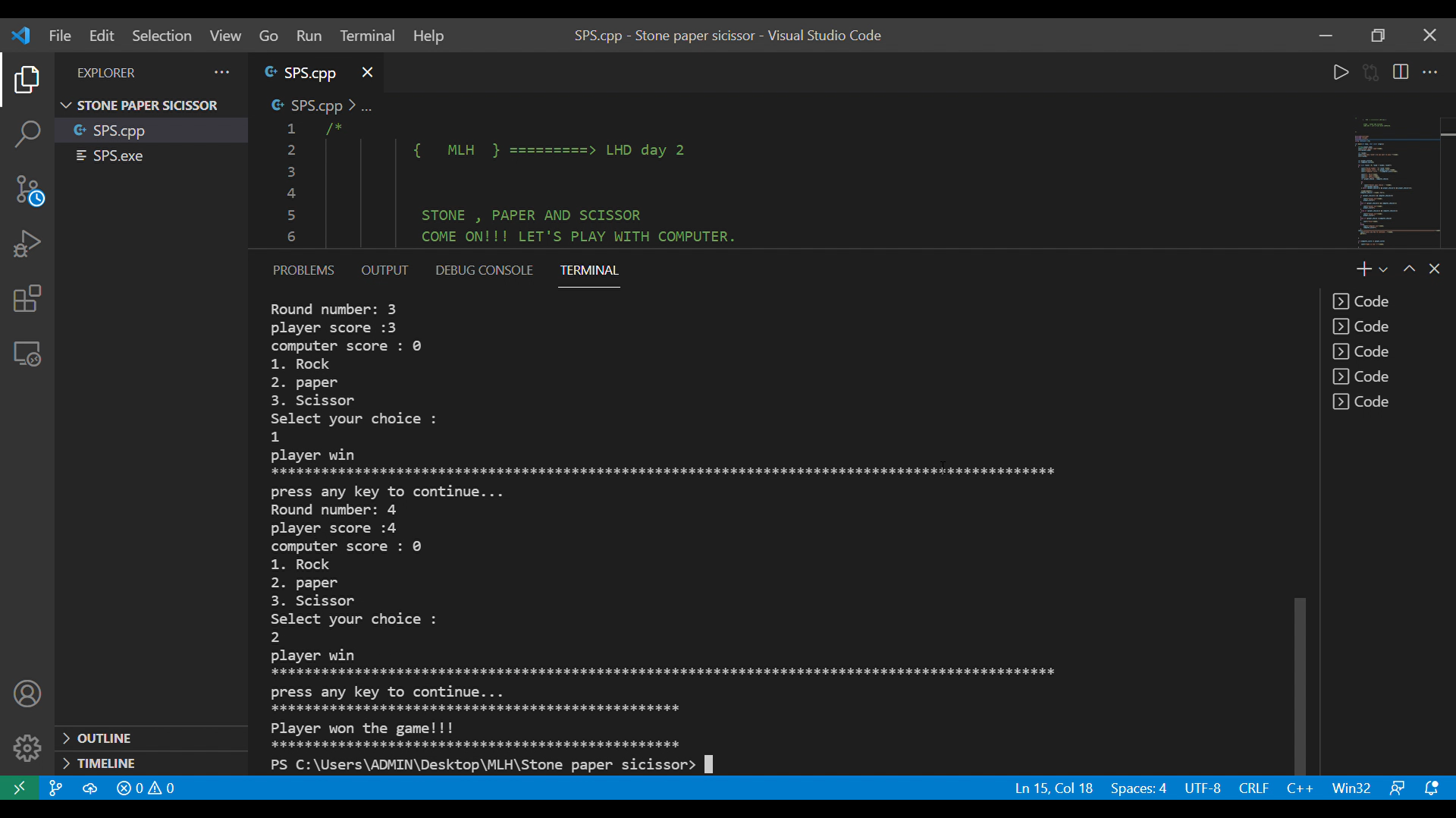Stone paper scissor game | Devpost