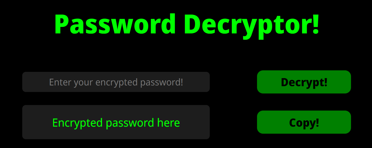 Vanilla retro password encrypter | Devpost