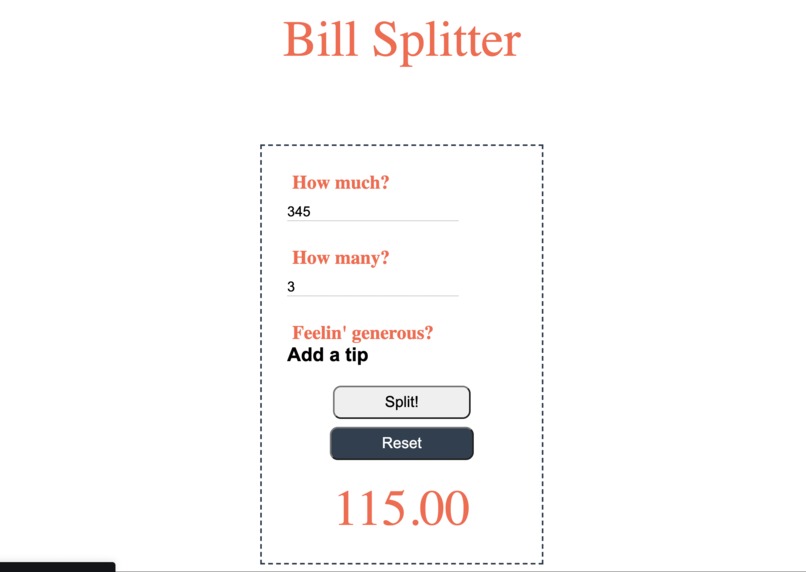 Build a Bill Splitter | Devpost