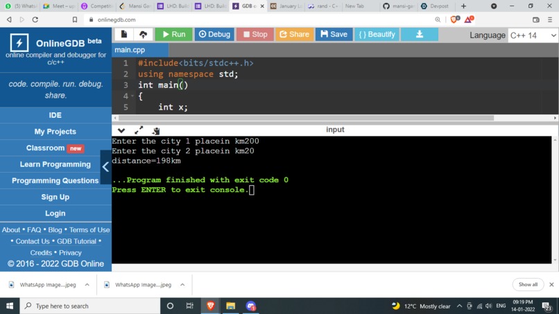 DISTANCE BW TWO CITIES | Devpost