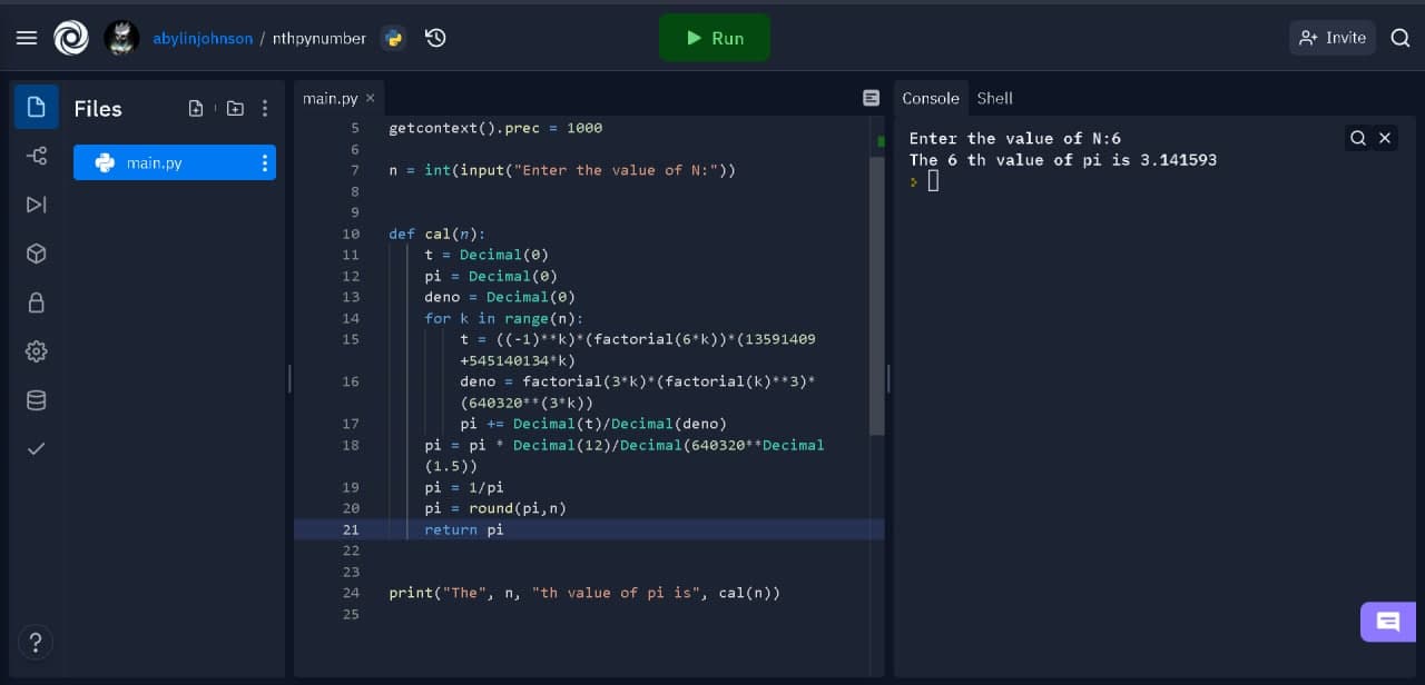 Finding Pi to the N th Digit. | Devpost