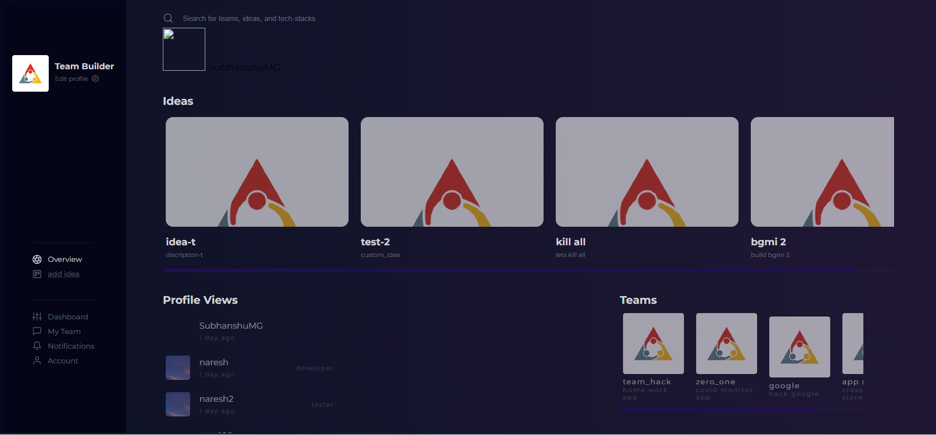 Team Builder | Devpost