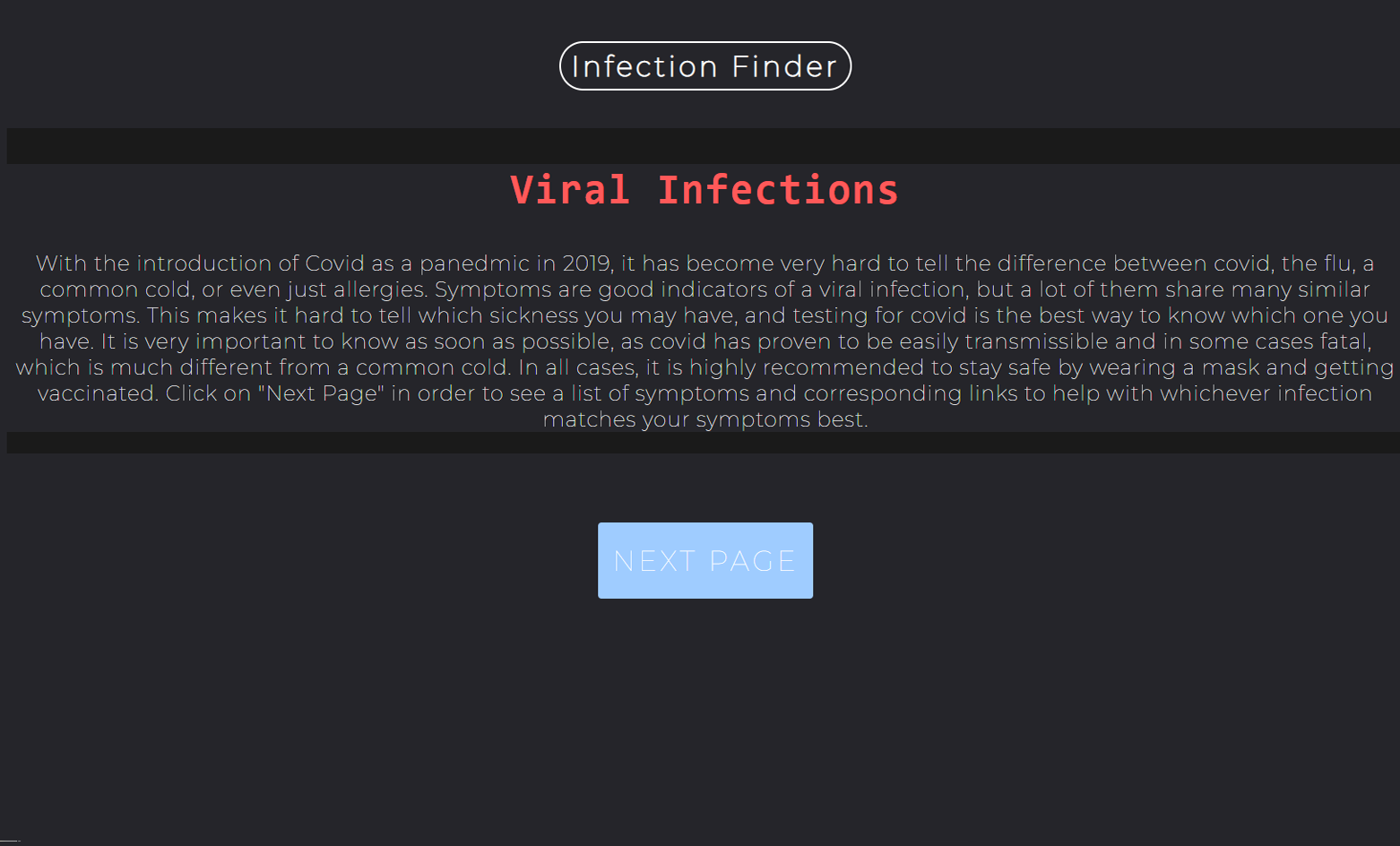 Infection Finder | Devpost