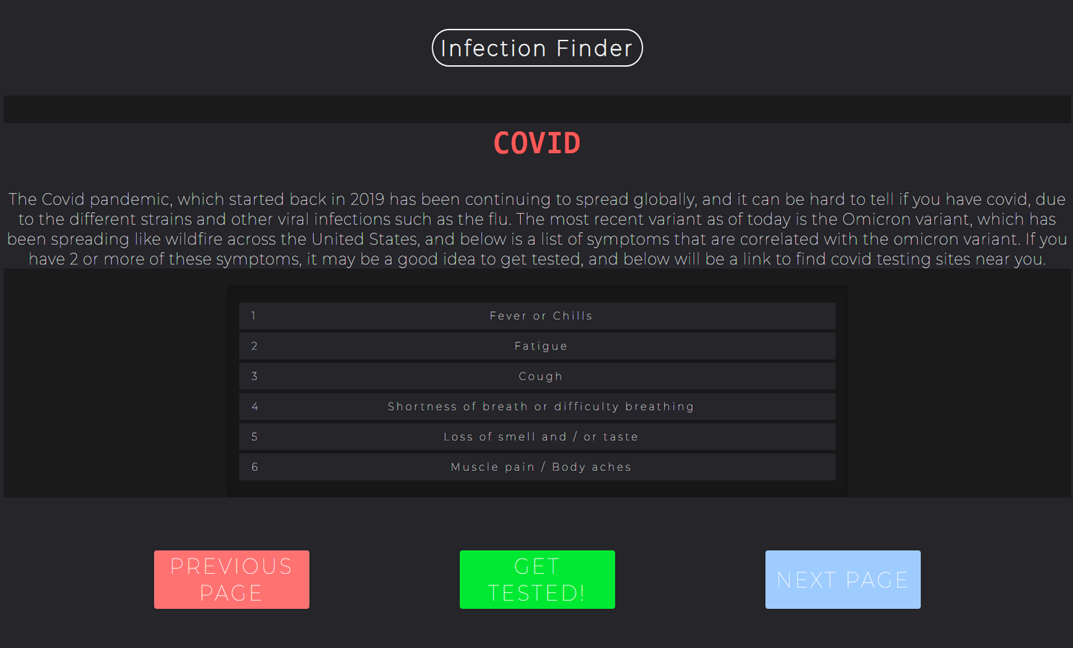 Infection Finder | Devpost