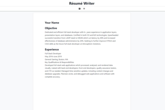 Team 60 - Resume Writer | Devpost