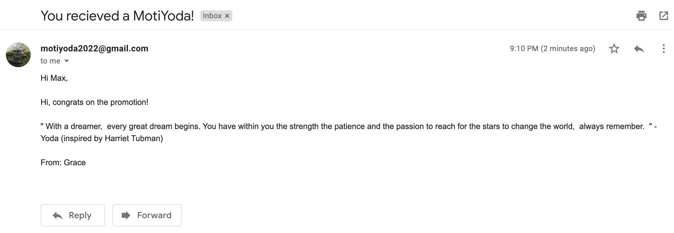 MotiYoda: Motivational Texts/Emails | Devpost