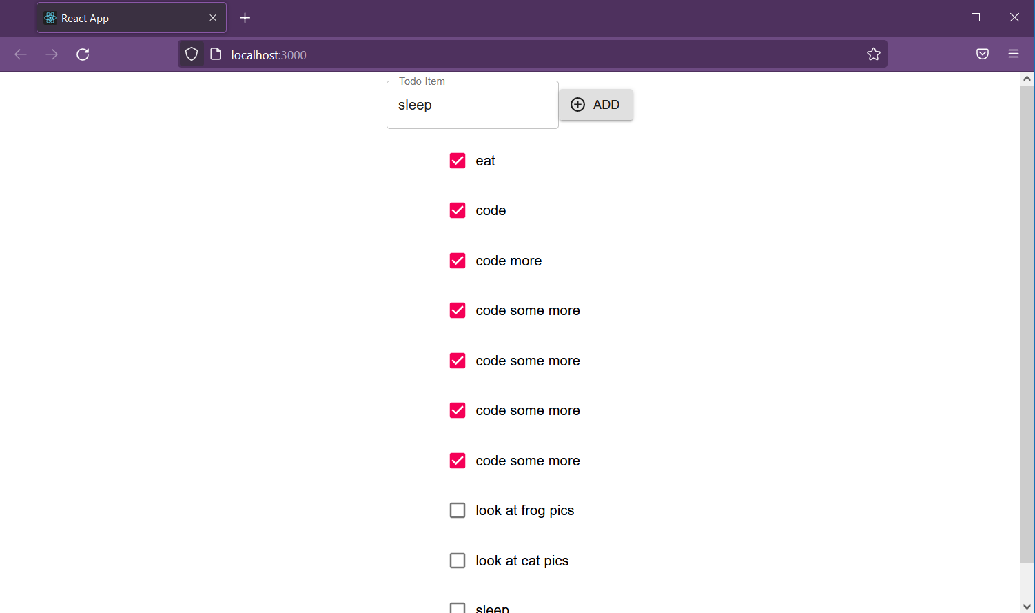 React Todo App Devpost