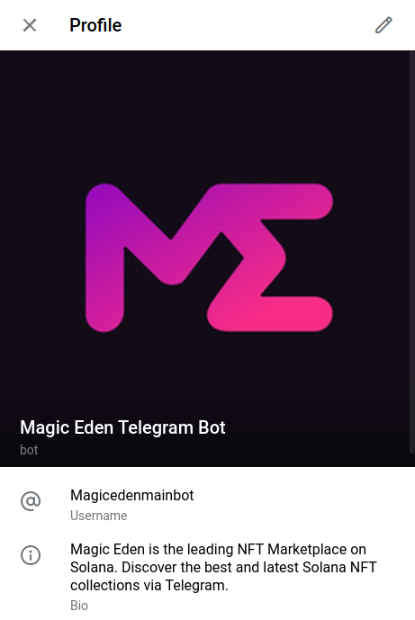 Magic Eden Telegram Bot | Devpost
