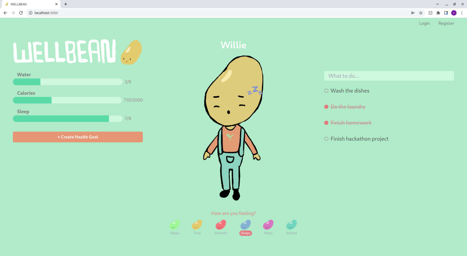 WELLBEAN - Track your wellbeing! | Devpost
