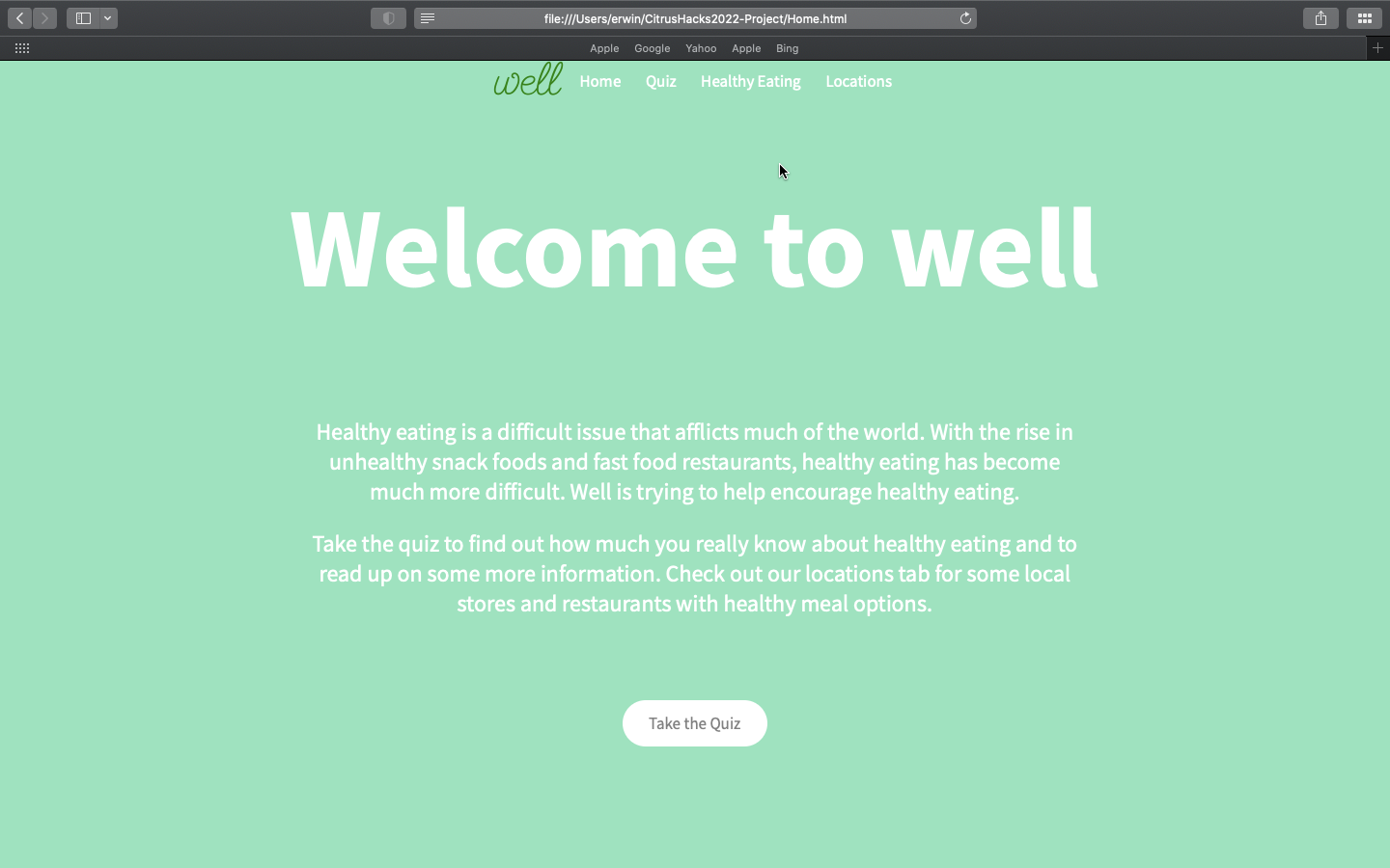 [O] Well - A Healthy Eating Helper | Devpost