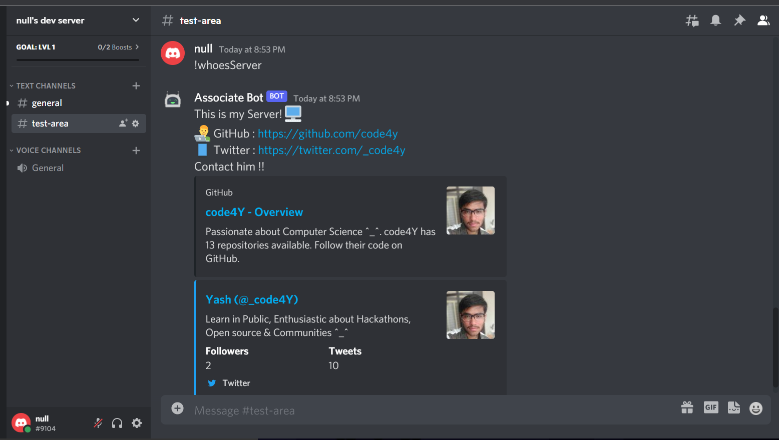 Associate Discord Bot Devpost Associate Discord Bot Devpost