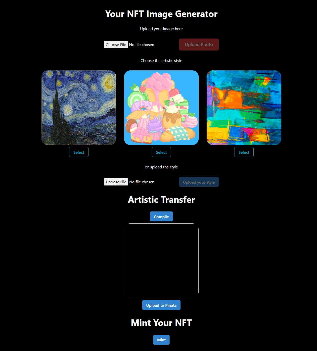 Auto Neural Transfer Art NFT Minting | Devpost