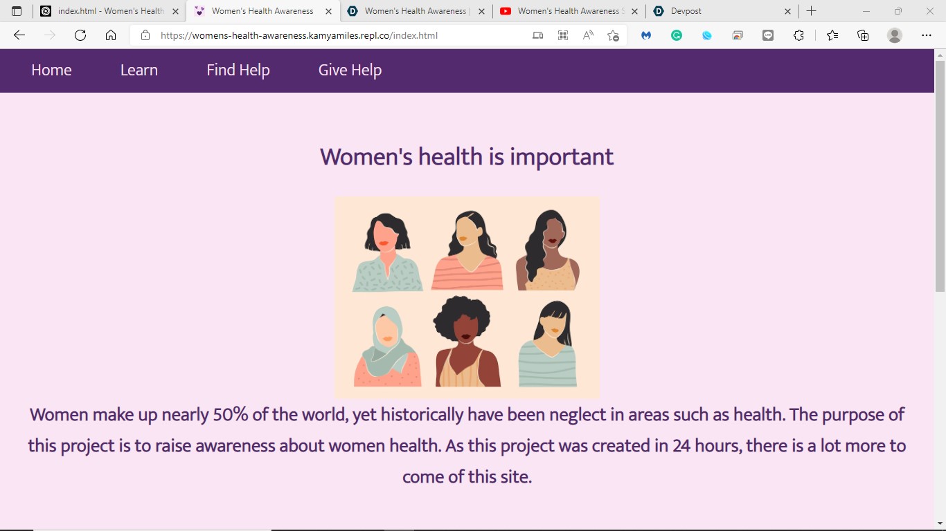 Women's Health Awareness | Devpost