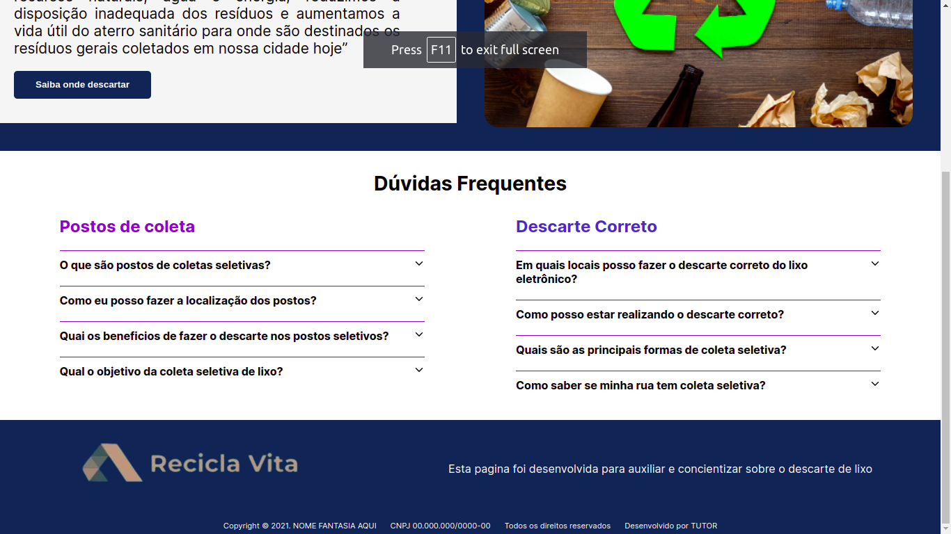 Recicla Vita - Equipe 40 | Devpost