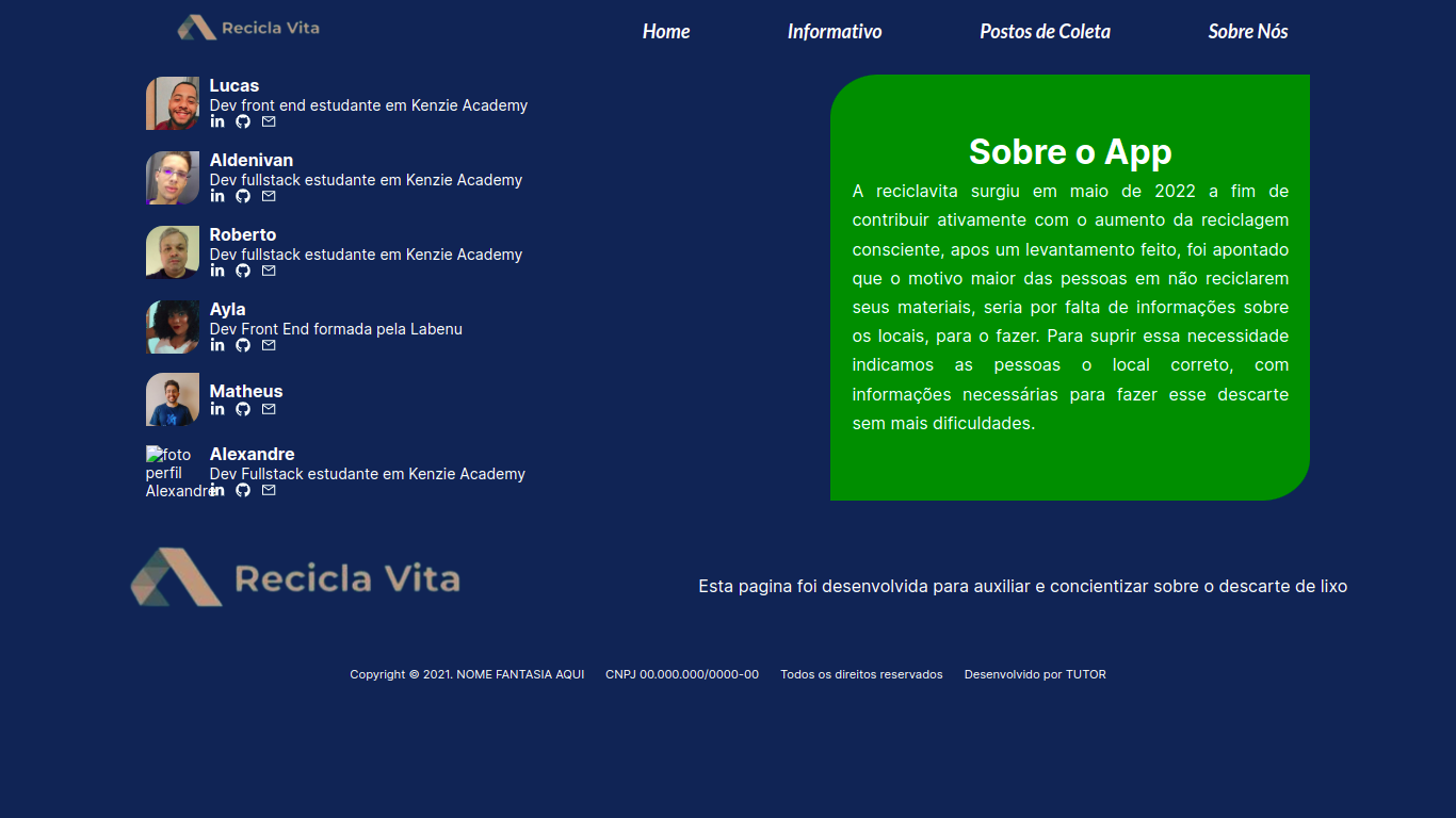 Recicla Vita - Equipe 40 | Devpost