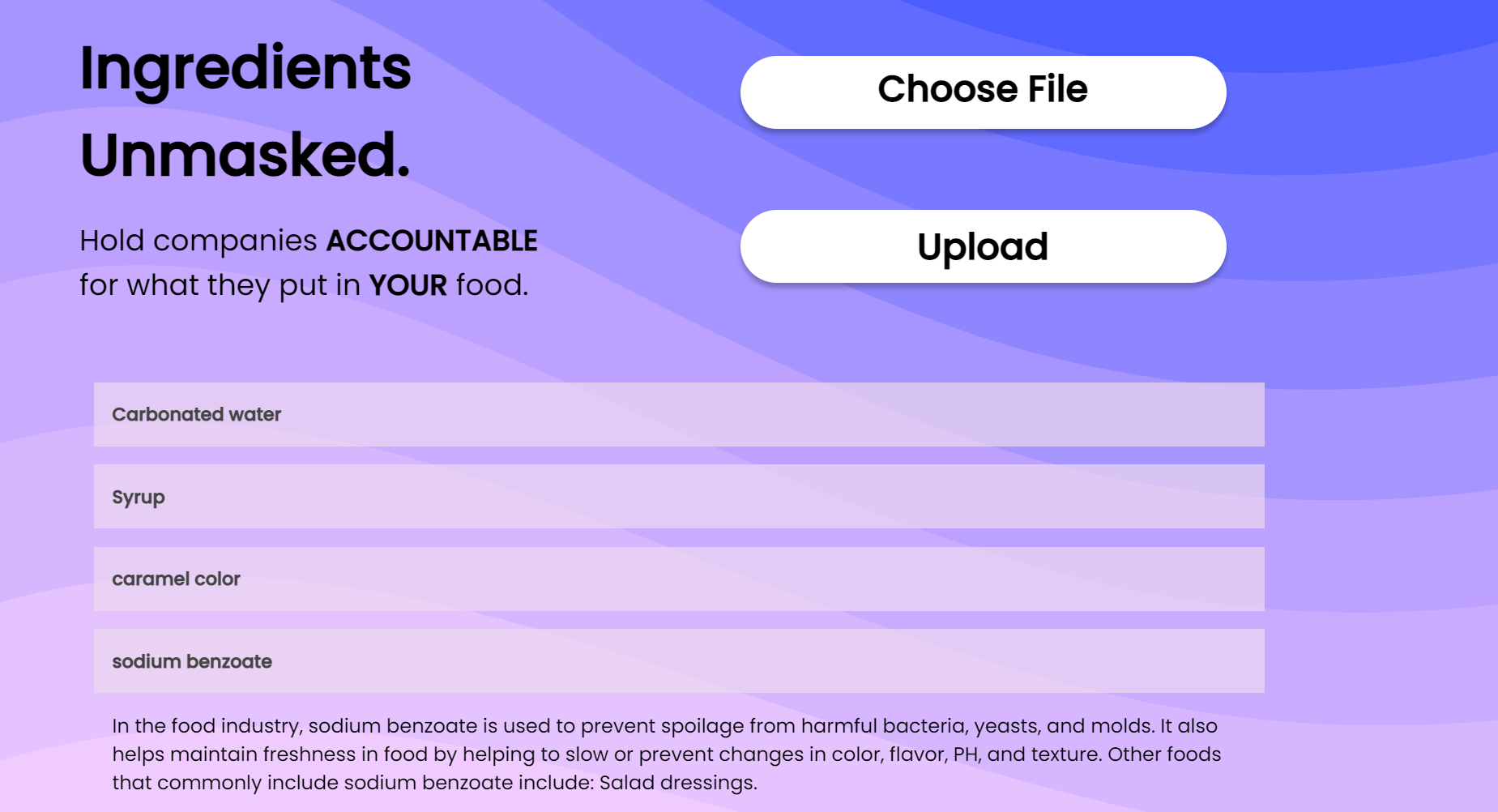 FBI (Facts 'bout Ingredients) | Devpost