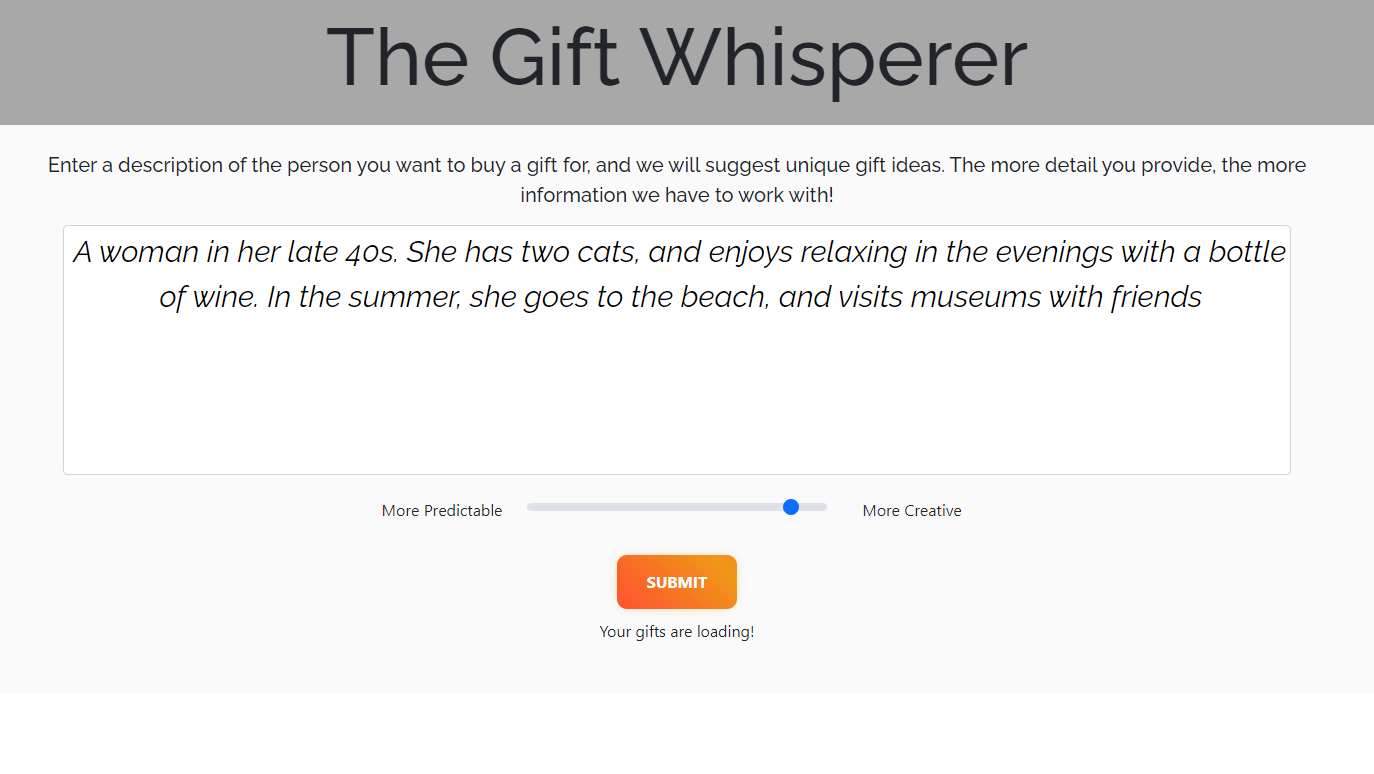 The Gift Whisperer | Devpost