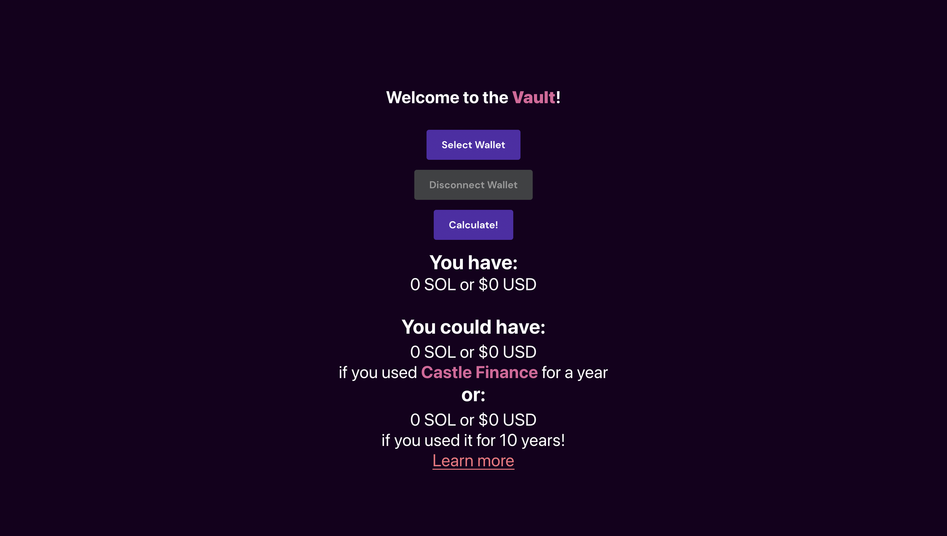 Castle Finance Calculator | Devpost
