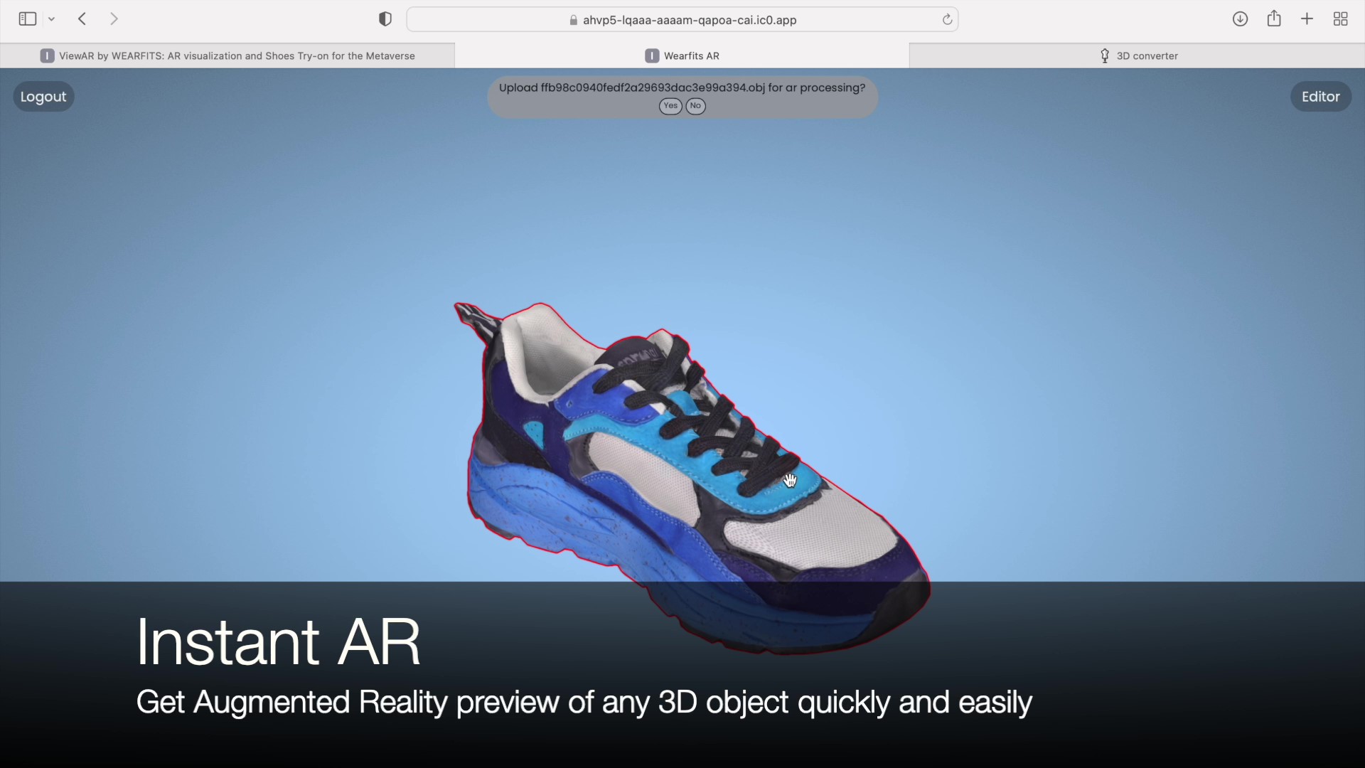 ViewAR: AR visualizations and shoes try-on for the Metaverse | Devpost
