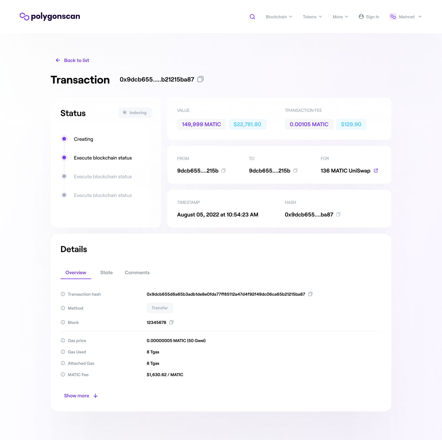 Transaction Explorer Polygon | Devpost