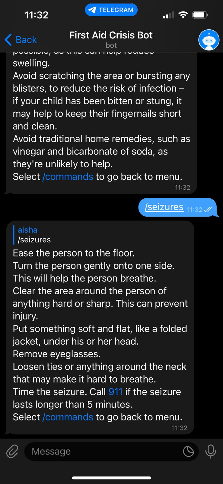 First Aid Crisis Bot | Devpost