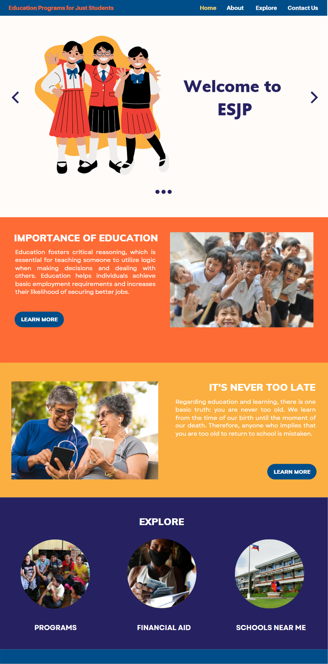 Education Programs for Just Students | Devpost