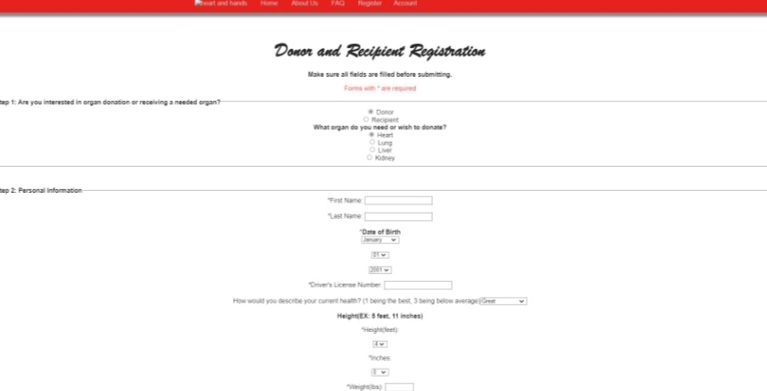 ONLINE ORGAN DONATION | Devpost