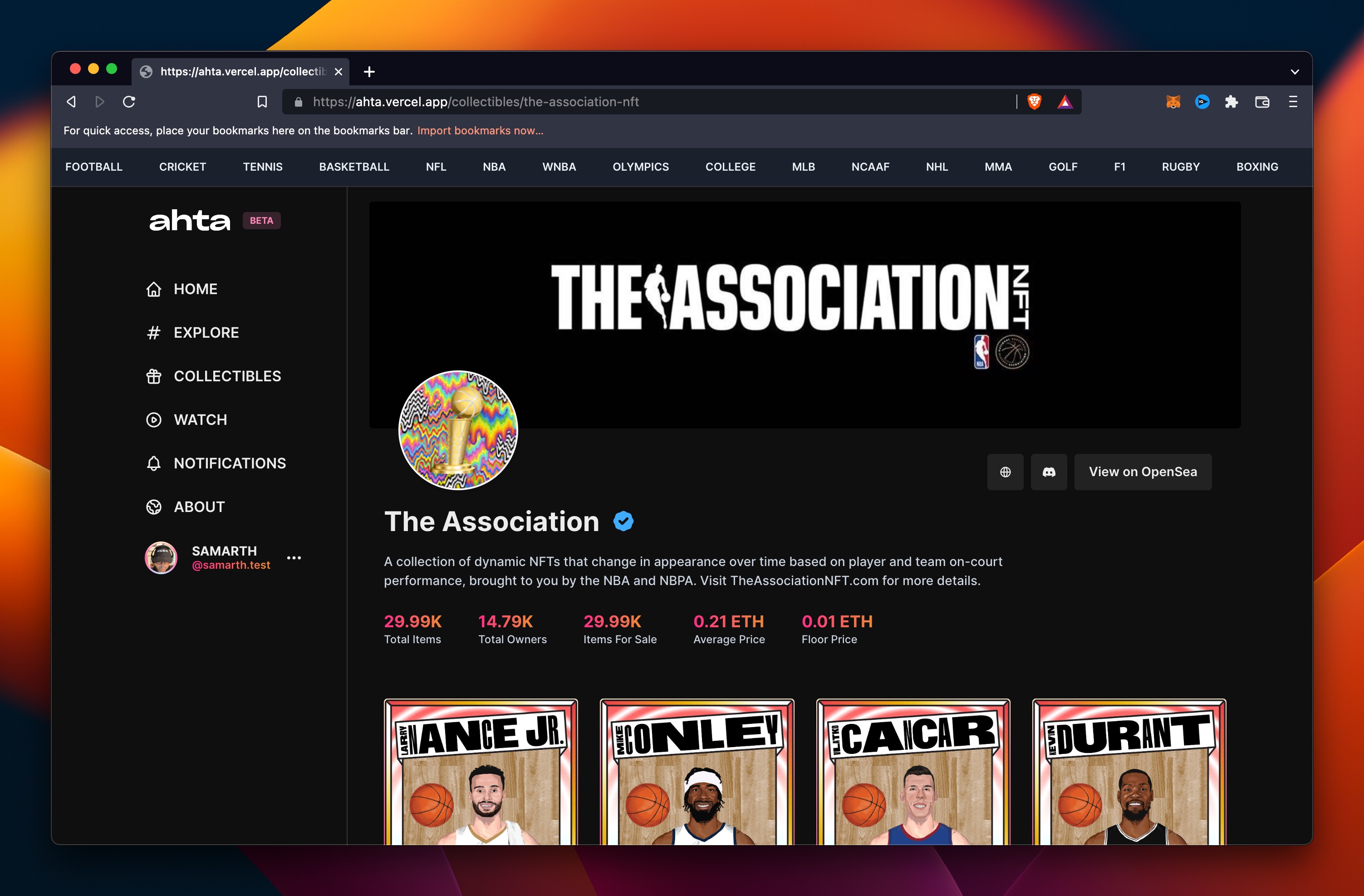 ahta: the future of sports media | Devpost