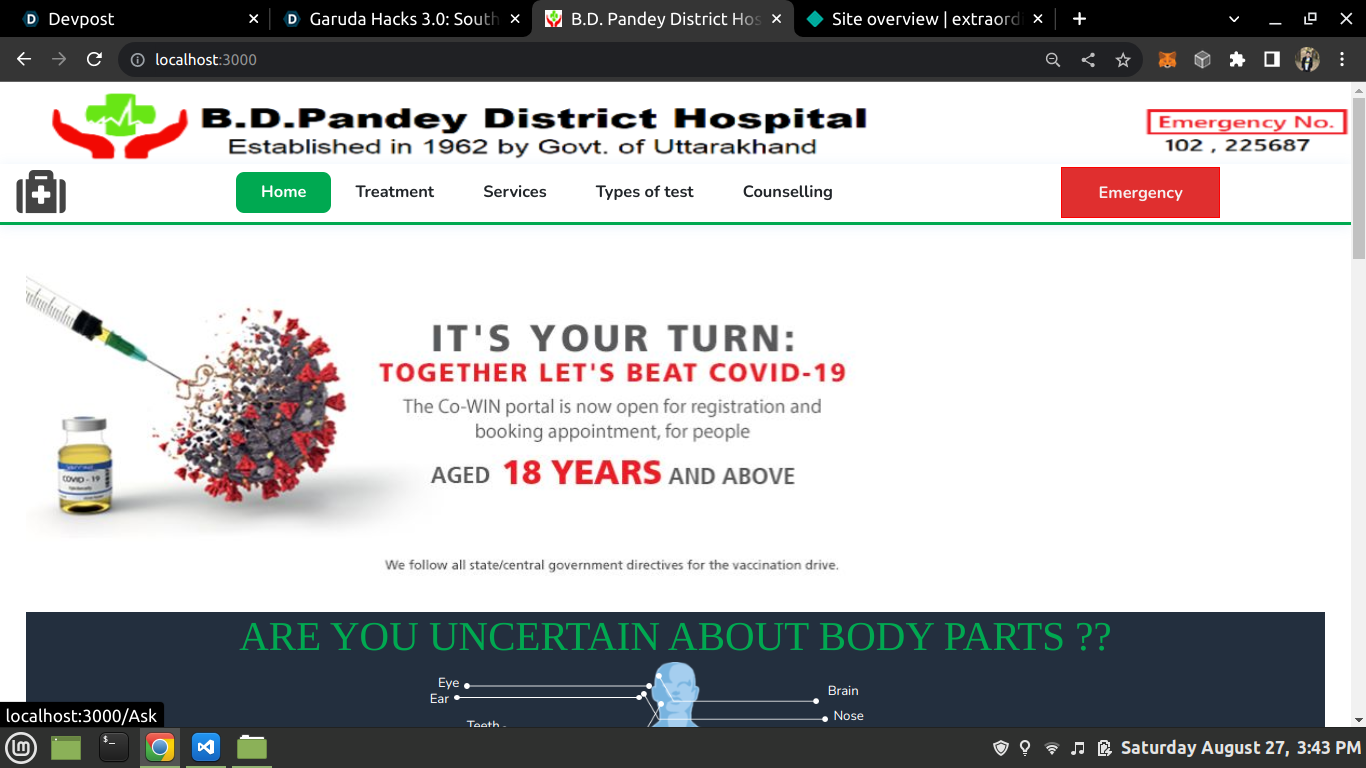 Hospital Website | Devpost