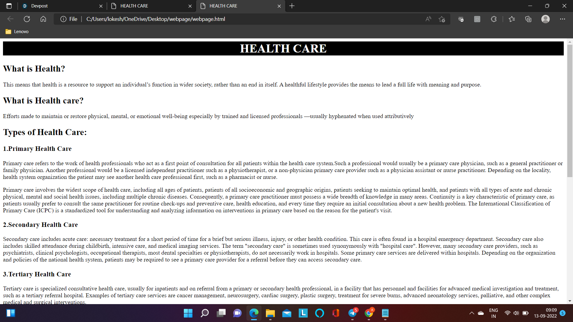 Health Care | Devpost