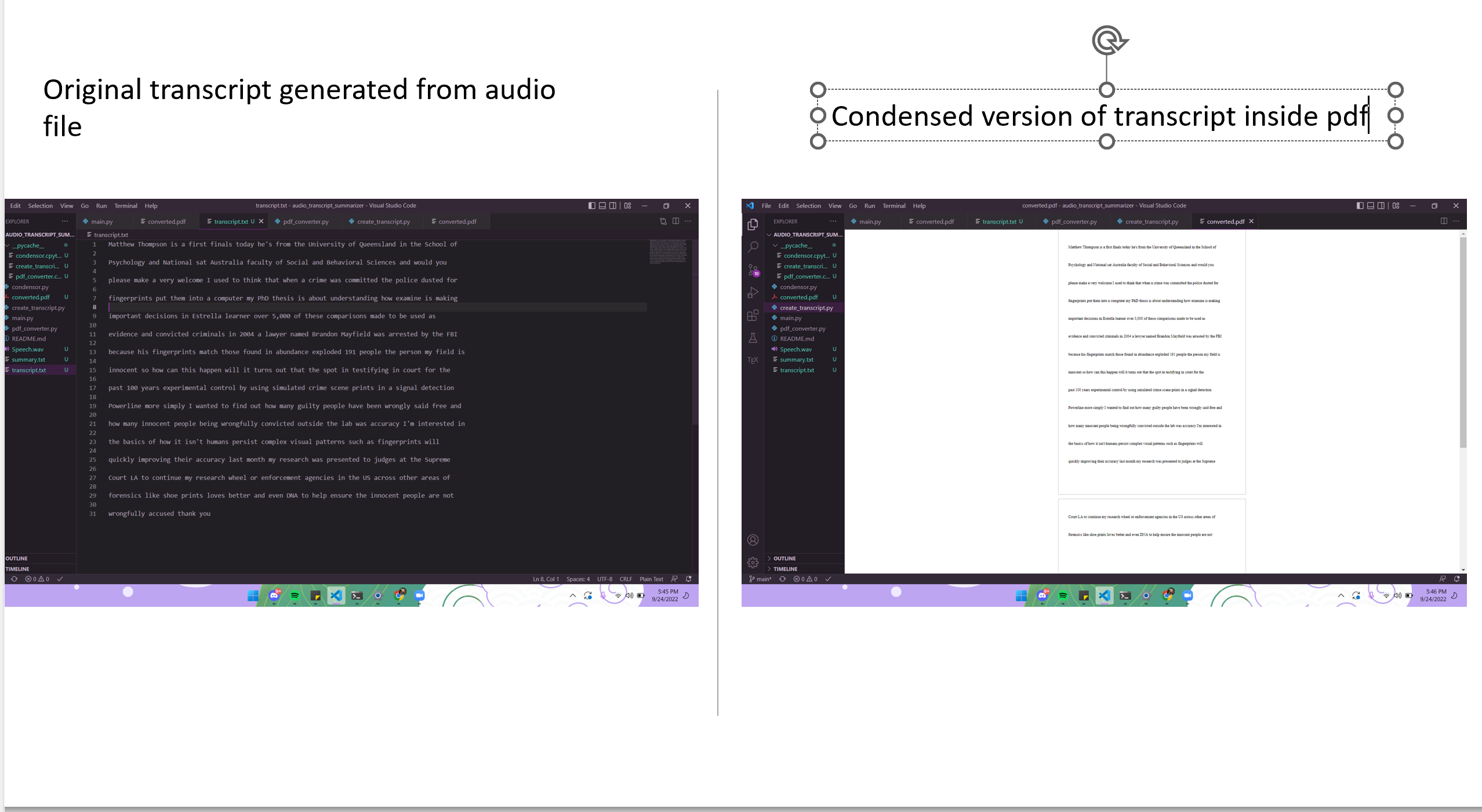 Audio Transcript Condensor | Devpost