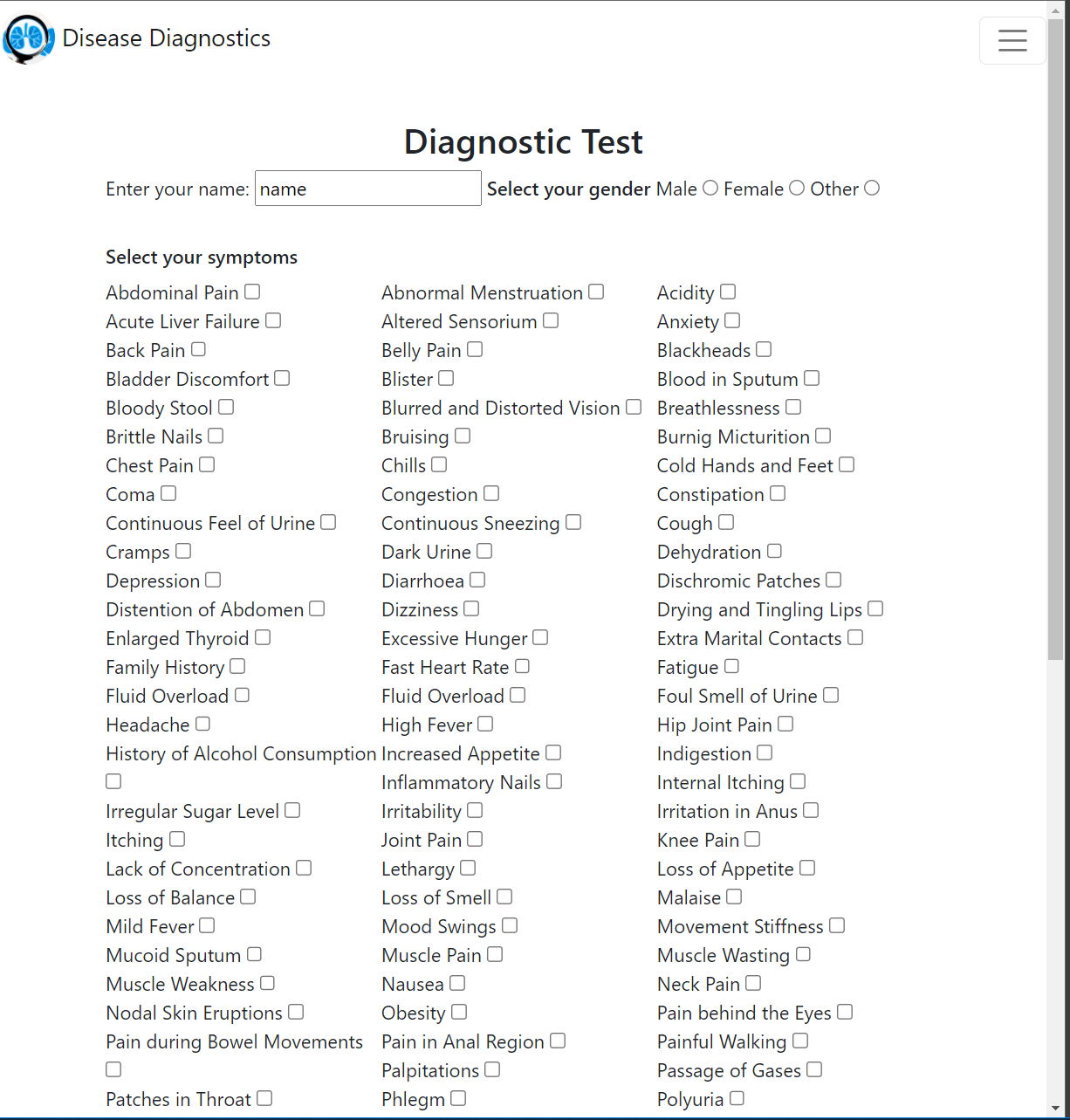 ZStars Disease Diagnostics Tool | Devpost