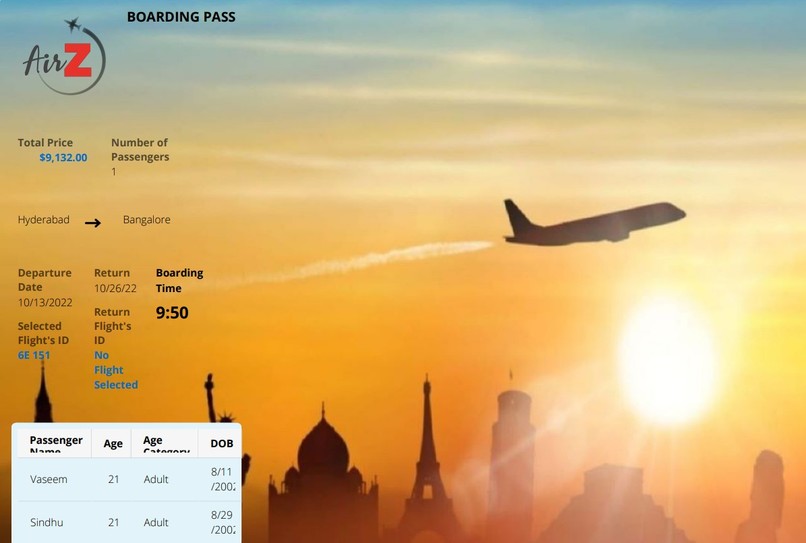 Flight Ticket Booking System | Devpost