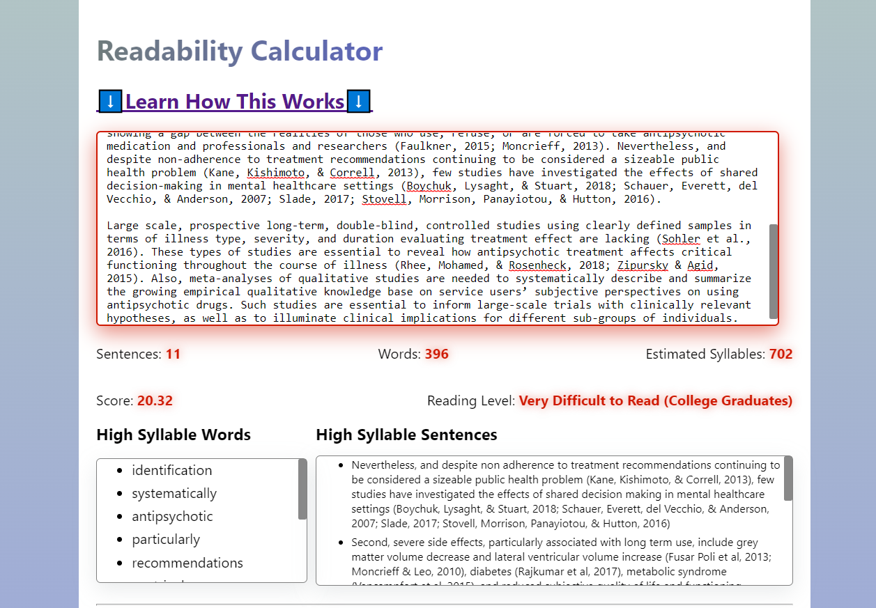 Readability Analyzer Devpost