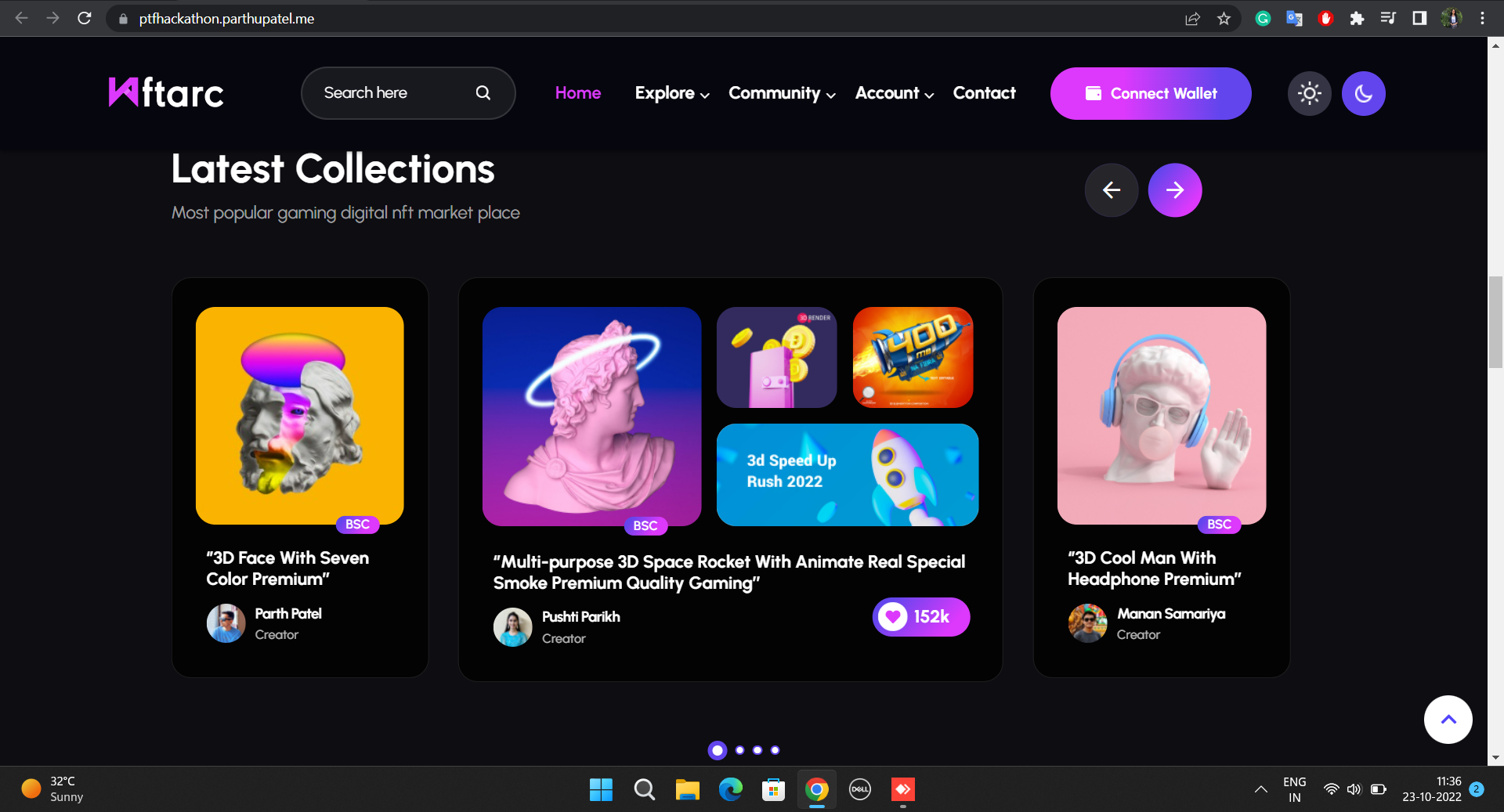 NFTARC - A Place Where Barter the NFT's. | Devpost